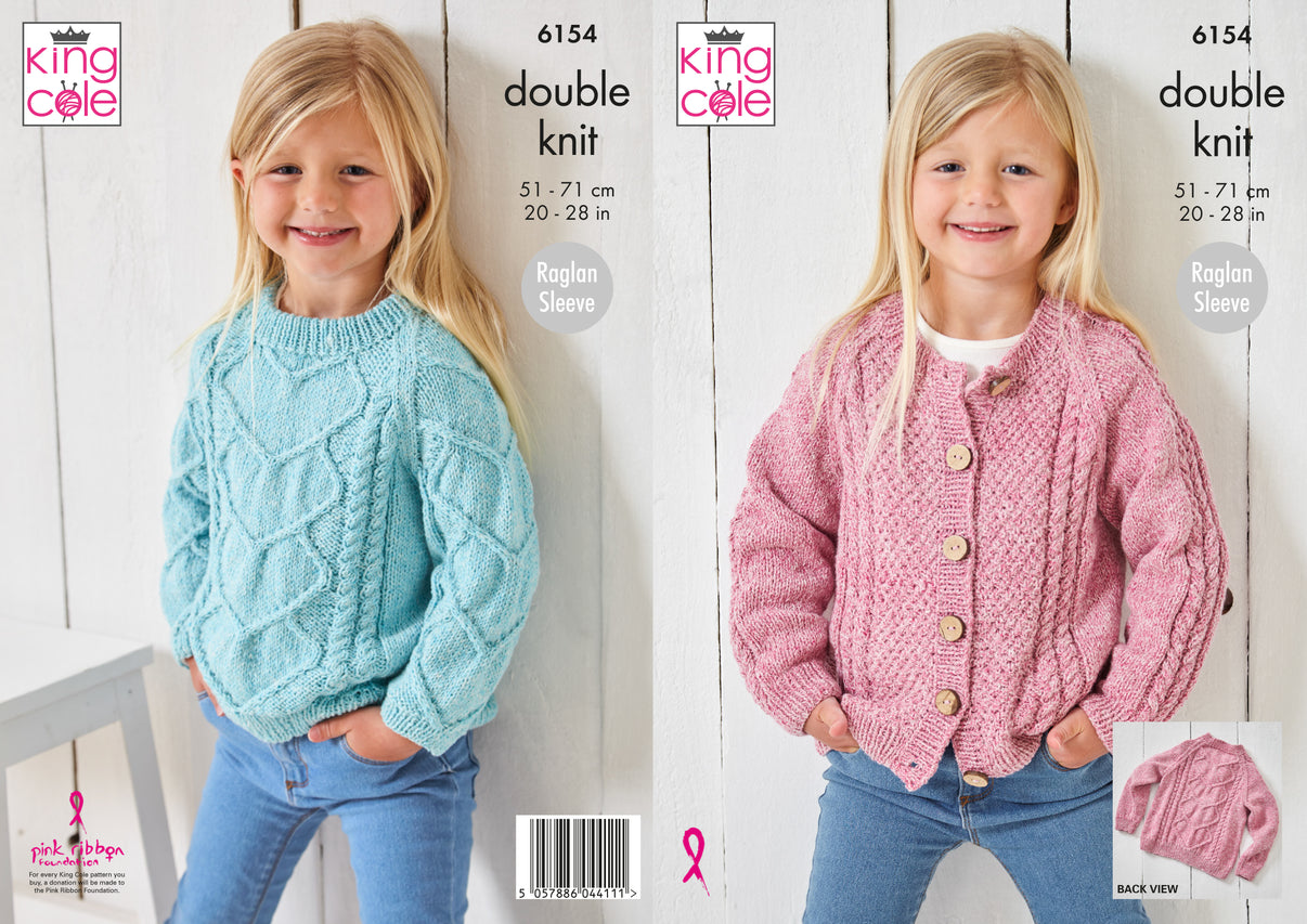 King Cole Pattern 6154 Sweater & Cardigan Knitted in Simply Denim DK ...